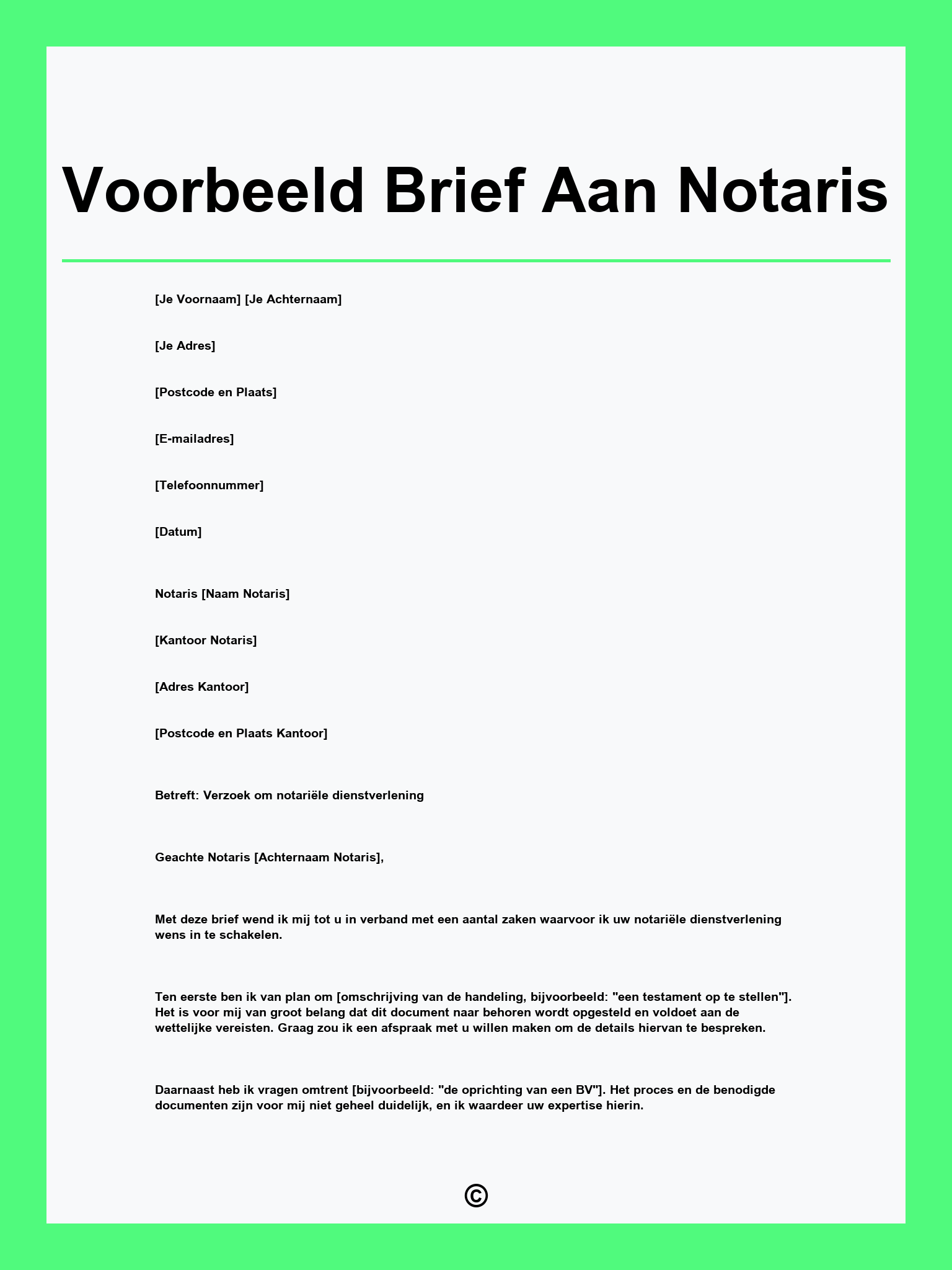 Voorbeeld Brief Aan Notaris